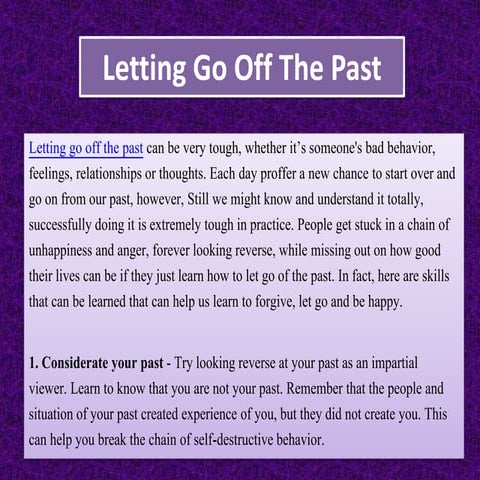 Letting go off the past | PPTX