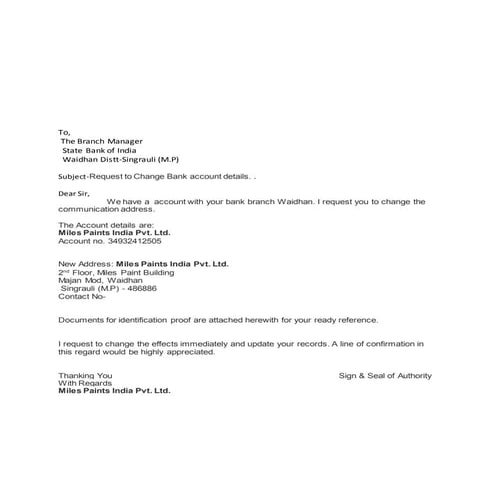 Lettter for address change | DOCX