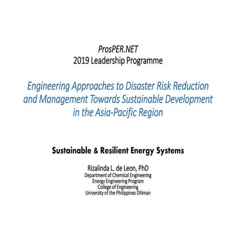 Sustainable & Resilient Energy Systems | PPTX