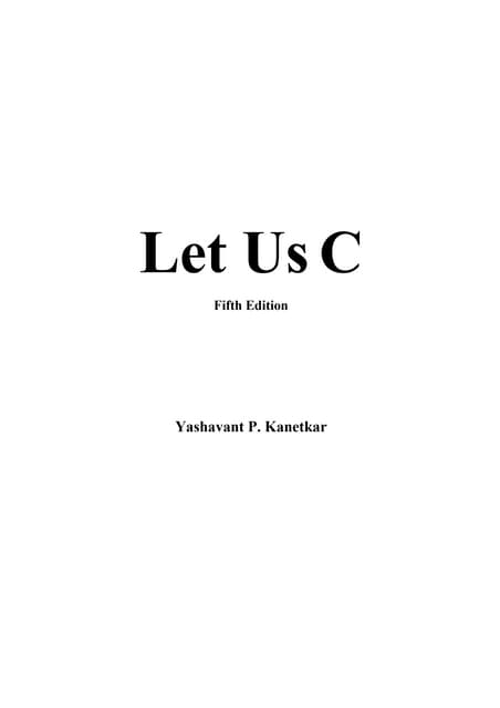 Let us c(by Yashwant Kanetkar) 5th edition solution chapter 1