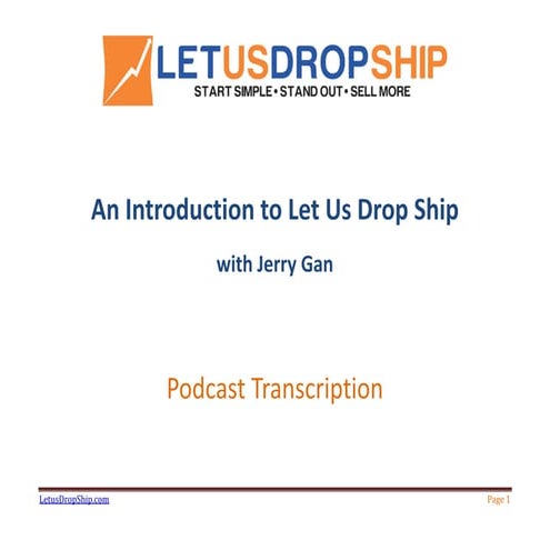 Let us Drop Ship Introduction | PPT