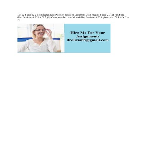 Let X1 And X2 Be Independent Poisson Random Variables With Means 1 And Pdf