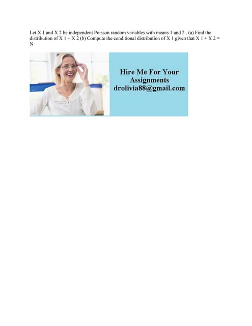 Let X1 And X2 Be Independent Poisson Random Variables With Means 1 And Pdf