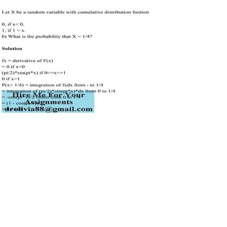 Let X be a random variable with cumulative distribution funtion0.pdf