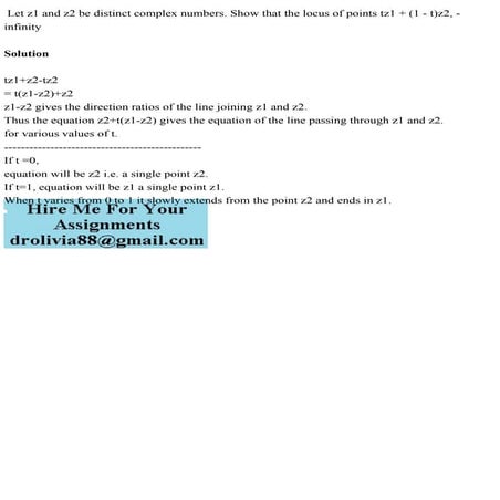 Let z1 and z2 be distinct complex numbers. Show that the locus of poi.pdf