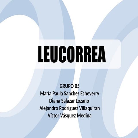Leucorrea. Flujos vaginales de las mujeres | PPTX