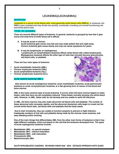 Pathophysiology of leukemia | PDF