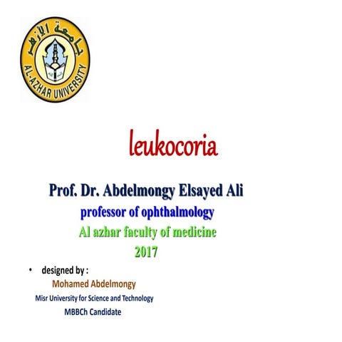 Leukocoria (White Pupillary Reflex) | PPTX