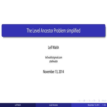 The Level Ancestor Problem simplified | PDF