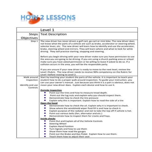 Level 1 Instruction | PDF