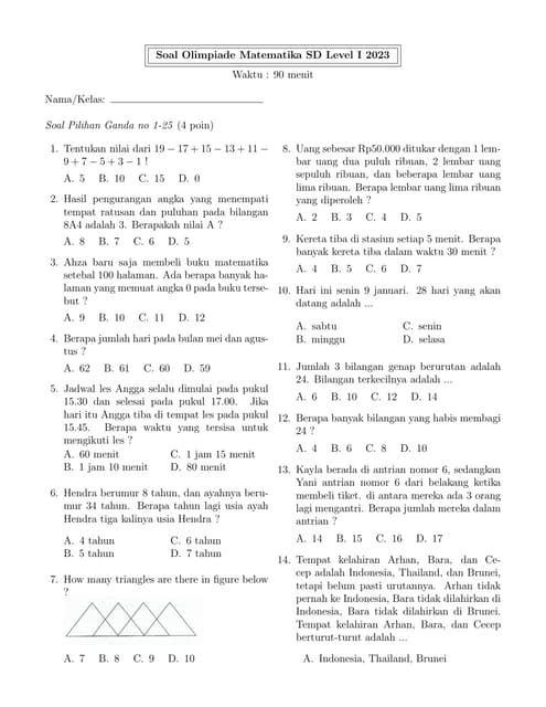 Masa dan waktu - set 1 | PDF