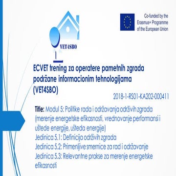 VET4SBO Level 1 module 5 - unit1&2&3 - v0.9 srb | PDF