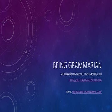 BEING GRAMMARIAN | PPTX