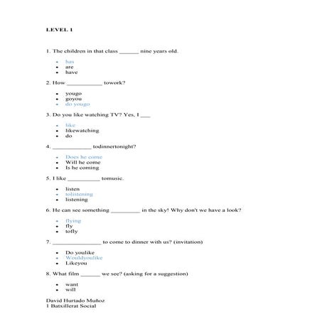 Activities Level 1 and level 2 | PDF