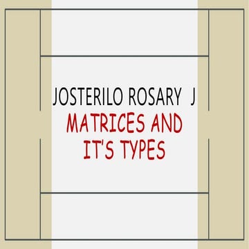 Level 2 matrices and it's types for grade 11 | PPTX