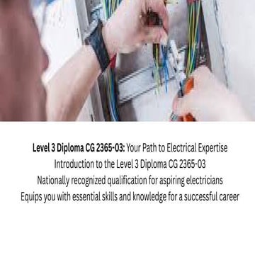 Level 3 Diploma C&G 2365-03 in London UK | PDF