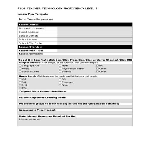 Level Ii Lesson Plan Template | DOC