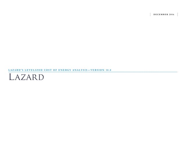 Lazard Energy Presentation | PDF