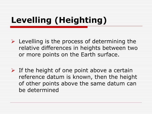 Levelling in Surveying | PDF