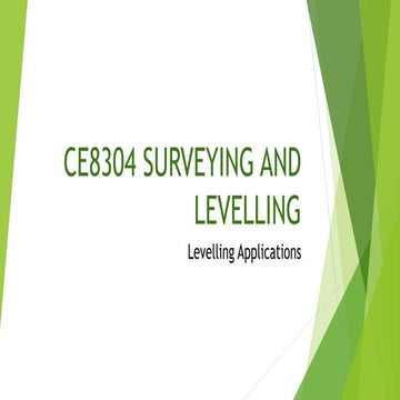 Levelling Applications for surveying and | PDF