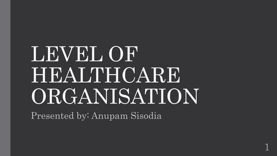 Levels of health care ppt | PPTX