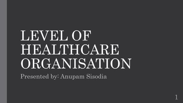 Levels of health care ppt | PPTX