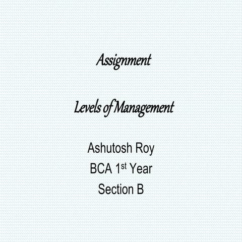 Levels of management | PPTX