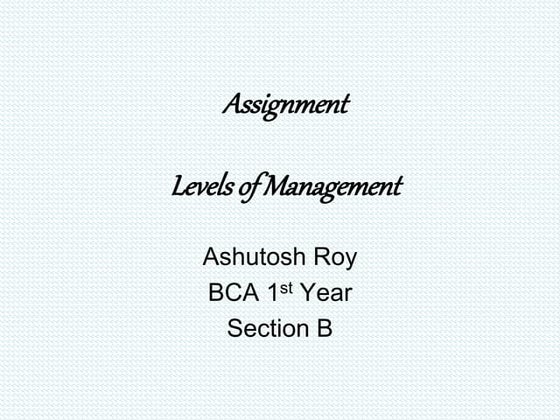 Levels of management | PPTX
