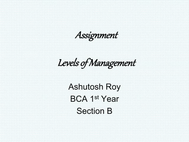 Levels of management | PPTX