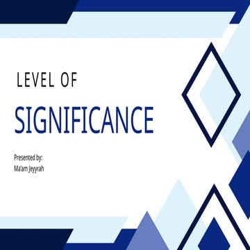 Level of significance statistics and probability.pptx