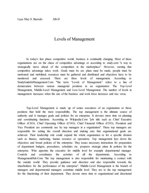 Levels of management | PPTX