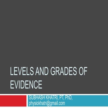 Levels and grades of evidence | PPTX