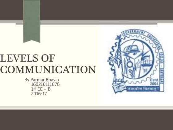 LEVEL OF COMMUNICATION | PPT | Technology & Computing