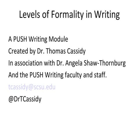 Levels of formality in writing3 | PPT