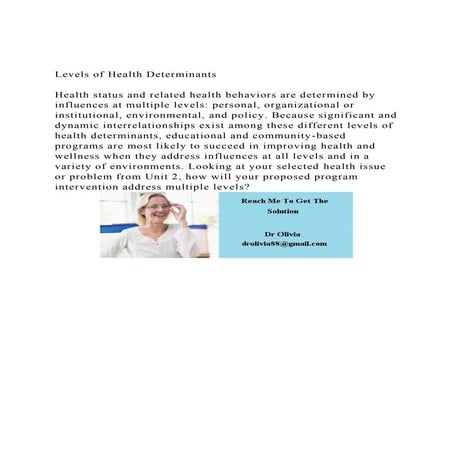 Levels of Health DeterminantsHealth status and related healt.docx