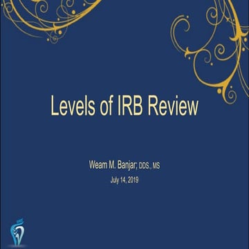 Levels of irb review july 16 2019 | PDF