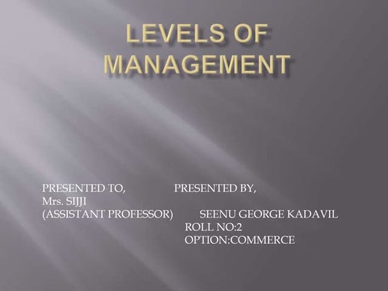 Levels of management | PPT
