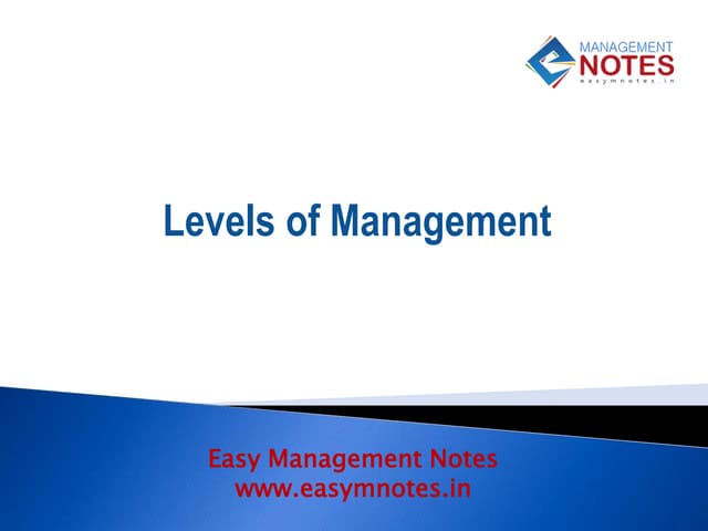 Levels of management | PPTX