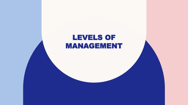 Levels of management | PPTX