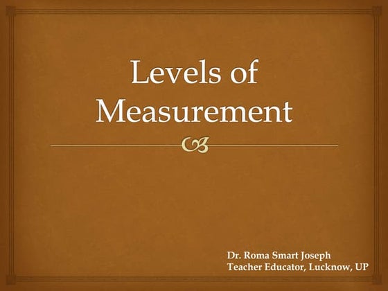 Scales of Measurement | PPS | Science