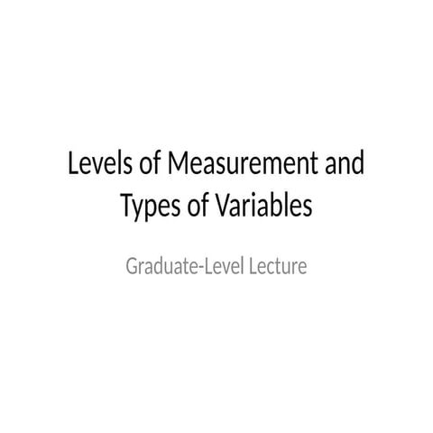 Level Of Measurement | PPT