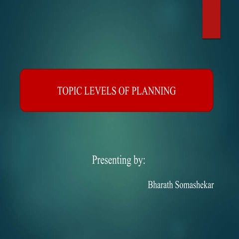 Levels of planning | PPTX