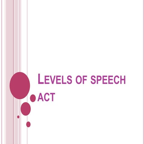Levels of speech act | PPTX