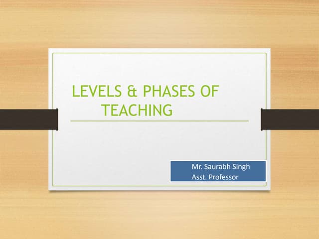 Levels of teaching | PPTX