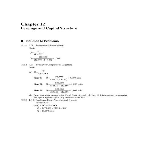 leverage chapter problem solution | PDF