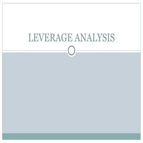 Operating & Financial Leverage Analysis .ppt
