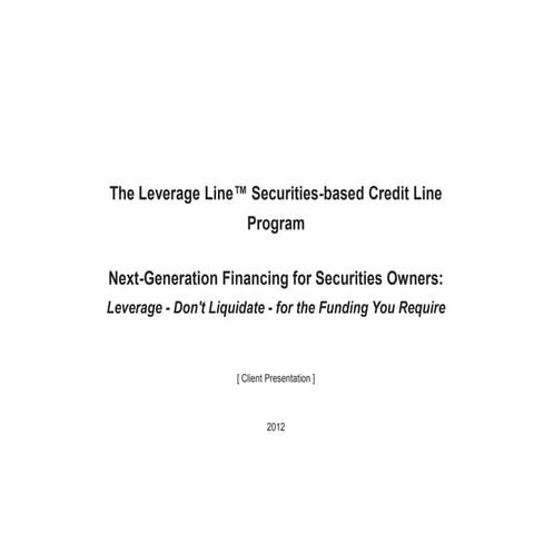 Securities Based Lending | PPTX
