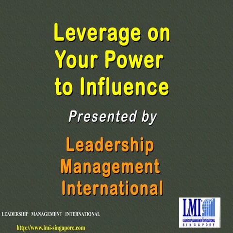 Leverage on your power to influence | PDF | Business and Finance