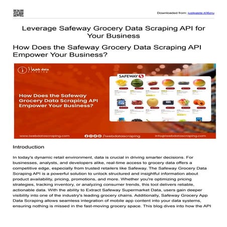 Leverage Safeway Grocery Data Scraping API for Your Business.pdf