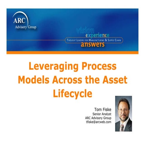 Leveraging process models across the asset lifecycle t fiske arc | PDF